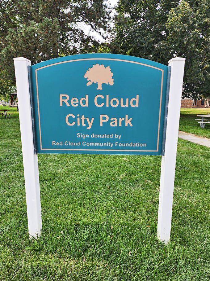 Red Cloud City Park's sign doesn't need to shout&mdash;it quietly invites you to enjoy green spaces where generations have gathered.