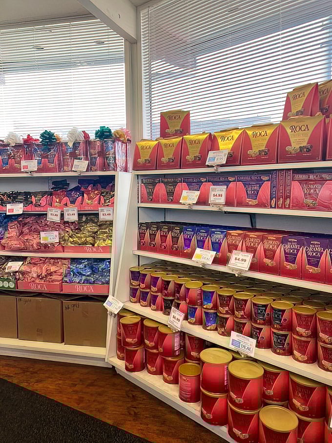 Pink packages as far as the eye can see. This isn't just candy shopping; it's a nostalgic journey through Washington's sweetest tradition.