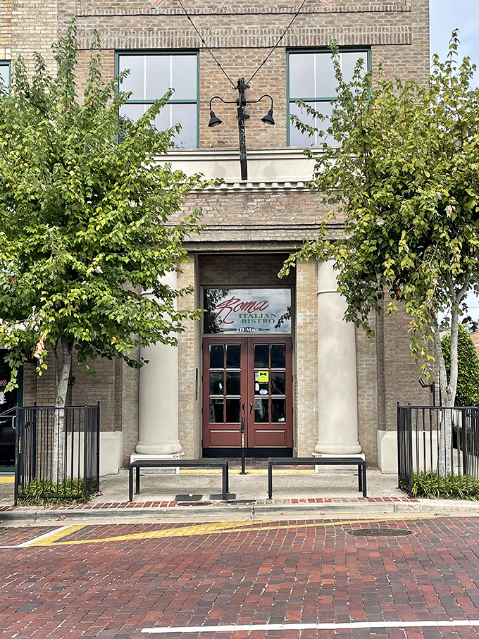 Roma Italian Bistro's stately entrance suggests what awaits inside: classic dishes served with dignity in a building with stories to tell.