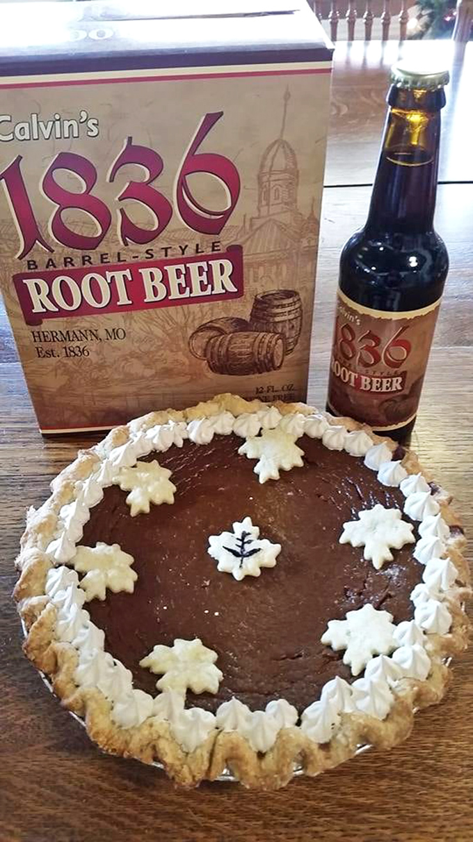 The legendary 1836 Root Beer pairs perfectly with a slice of homemade pie &ndash; a taste of Hermann's heritage in liquid and pastry form.