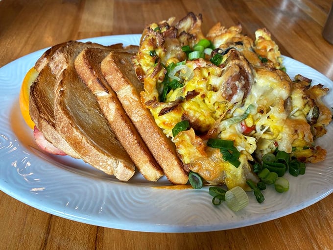 The aptly named "Shipwreck" isn't a disaster but a triumph&mdash;a glorious mountain of eggs, hash browns, and veggies that's worth getting stranded for.