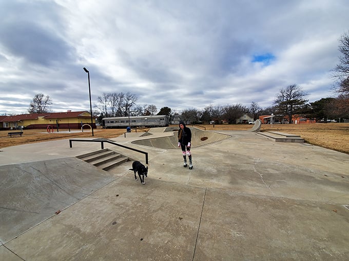 Even modern amenities like this skatepark blend seamlessly into Pawhuska's ethos of community gathering and simple outdoor pleasures.