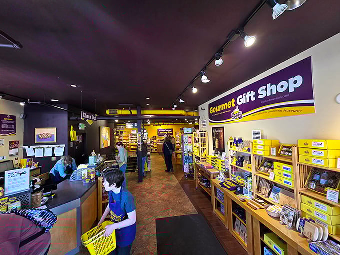 The tasting bar transforms curious visitors into mustard connoisseurs, one tiny wooden spoonful at a time. No palate leaves unchanged.