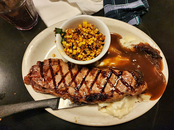 This isn't just steak and mashed potatoes&mdash;it's therapy on a plate, complete with gravy and roasted corn that tastes like summer memories.