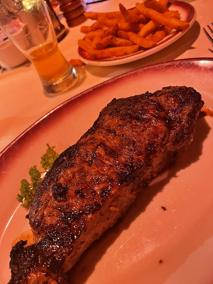 This strip steak's caramelized crust should have its own Instagram account. Those golden fries aren't just sidekicks&mdash;they're worthy co-stars.