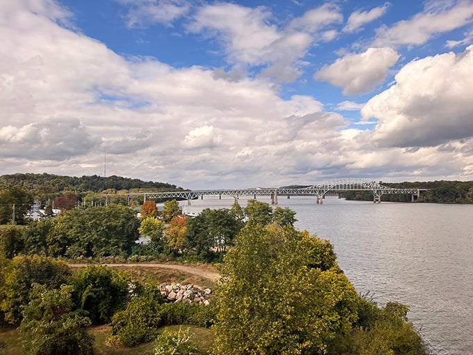 The Susquehanna River meets the Chesapeake Bay under a sky that seems painted by an artist who wasn't afraid to use the good blue.