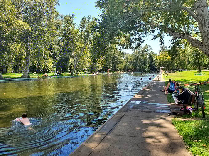 Sycamore Pool at One Mile Recreation Area combines the best of both worlds: a swimming pool with flowing creek water.