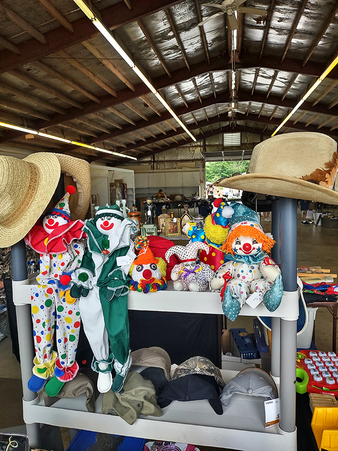 The clown collection that's more charming than creepy. These colorful fabric jesters wait patiently for collectors who understand the fine art of whimsy.