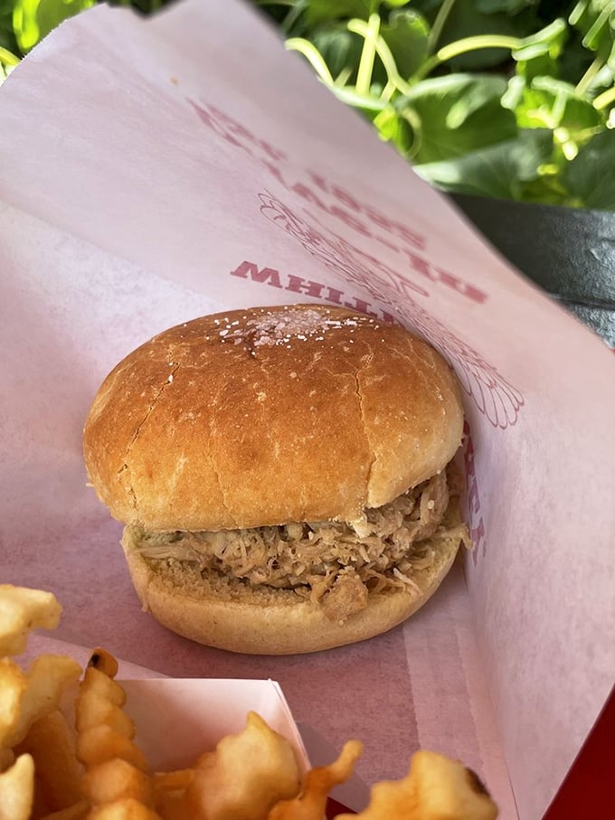 The sandwich that started it all &ndash; tender shredded turkey on a pillowy bun. Simple, unpretentious, and absolutely perfect.