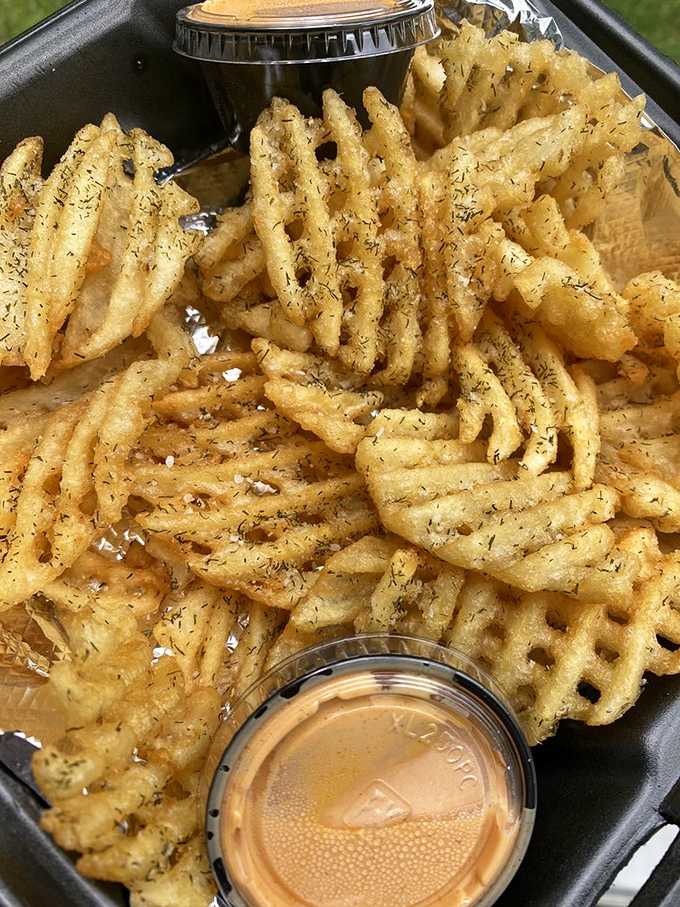 These aren't just waffle fries&mdash;they're crispy, golden vehicles engineered specifically for sauce transportation from plate to palate.