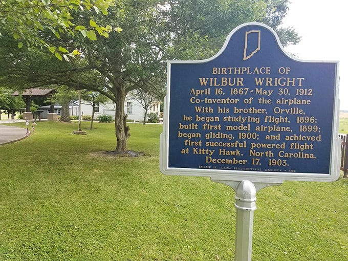 Aviation history took flight here – Wilbur Wright's birthplace marker reminds us that world-changing innovations can emerge from the most unassuming places.