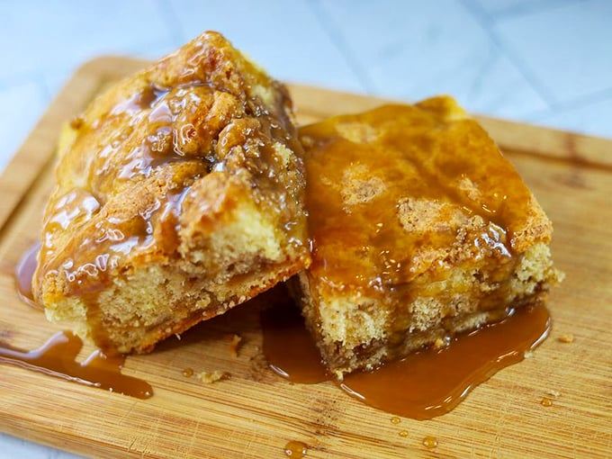 Apple cake so moist and caramel-drenched it makes you question why anyone bothers with birthday cake. This is celebration food for people who know better.