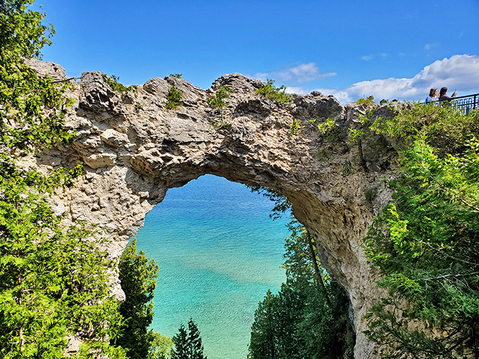 Nature's perfect arch frames Lake Huron's impossibly blue waters&mdash;a view that no filter could improve and no words can adequately describe.