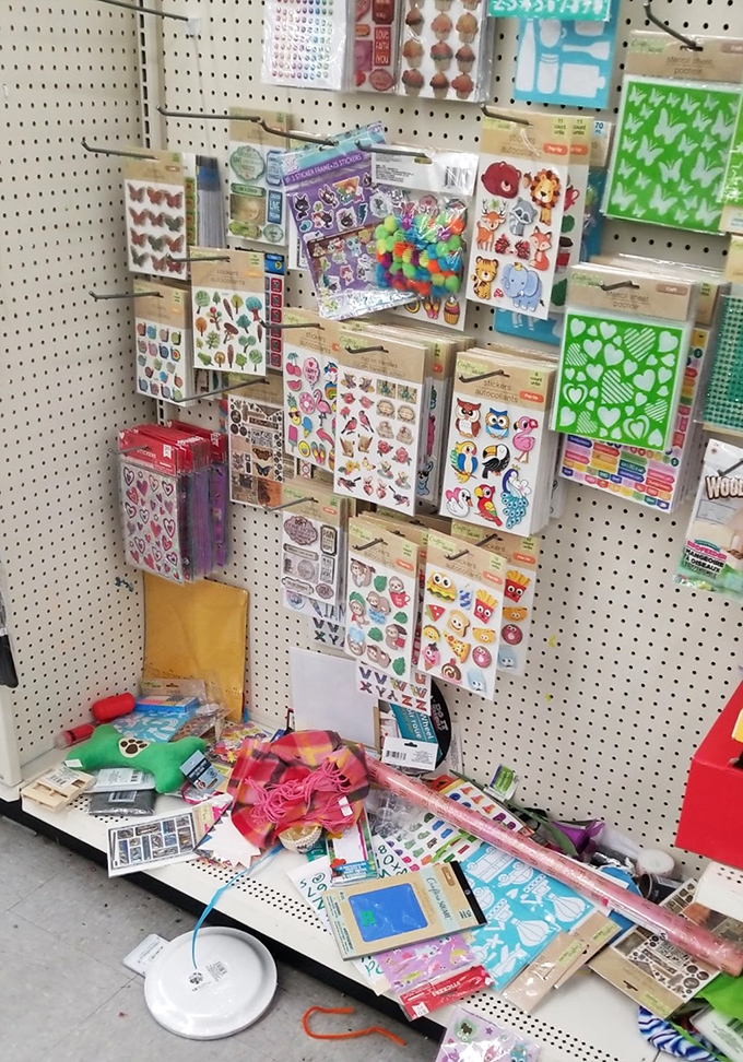 Sticker shock of the good kind! The craft section is a DIY enthusiast's dream—like Pinterest come to life, minus the financial guilt trip.