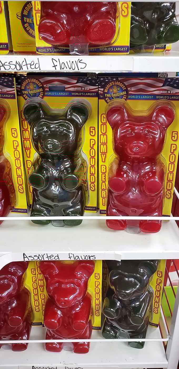 These five-pound gummy bears aren't just candy; they're commitment pieces that ask, "How serious are you about your sugar intake?"