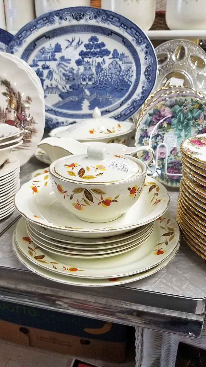 Grandmother's china cabinet comes to life with pattern collections ranging from delicate florals to the iconic blue willow that defined Sunday dinners.