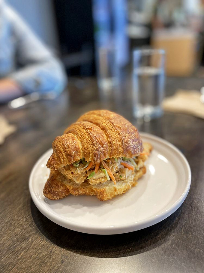 The perfect chicken salad sandwich doesn't exi— Oh wait, here it is, nestled in a croissant that shatters with each heavenly bite.