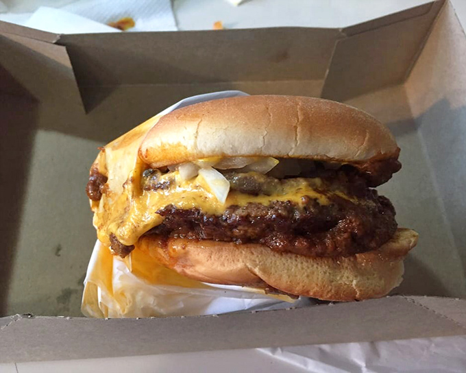 The cheeseburger that launched a thousand return visits. Notice how the cheese melts just so, creating that perfect burger architecture.
