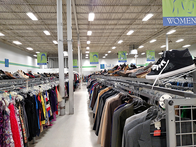 Aisles designed for discovery—where that perfect black dress and those barely-worn sneakers are playing hard to get.