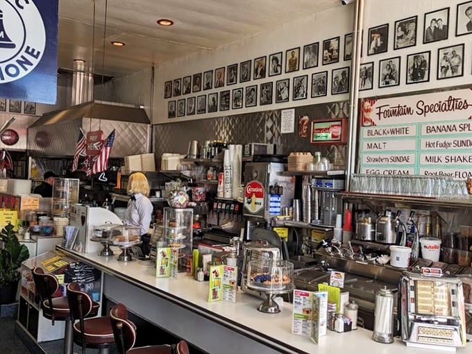This isn't just a counter&mdash;it's command central for milkshake magic and burger brilliance. The heart of any proper diner.