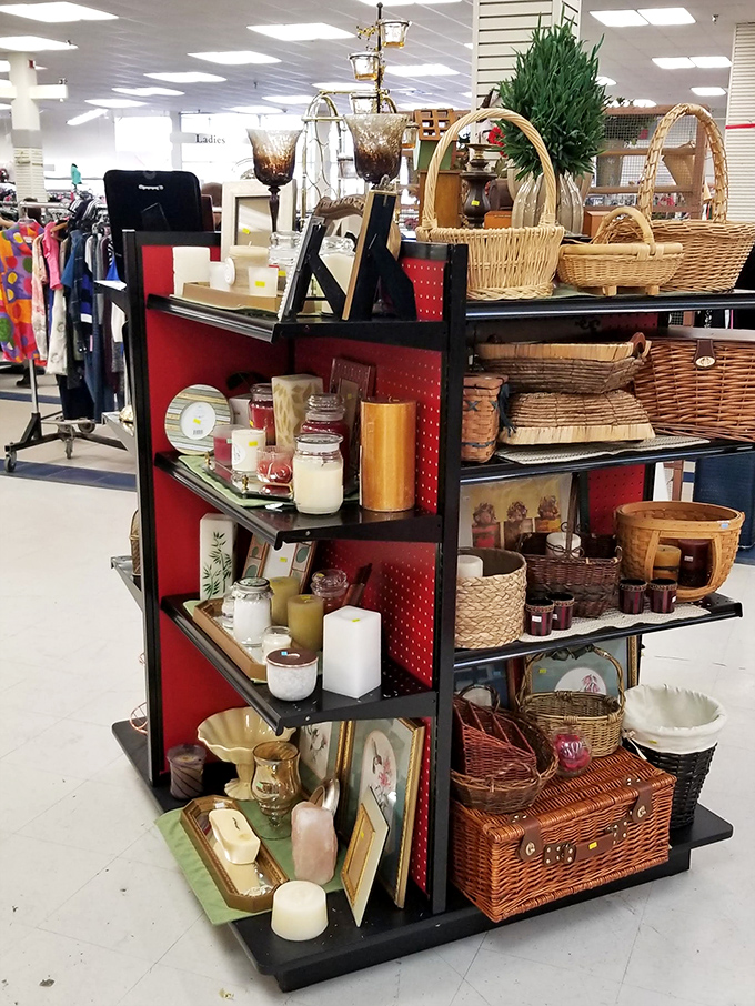 A wonderland of wicker baskets and candles that would make Martha Stewart swoon. One person's decluttering is another's decorating spree.