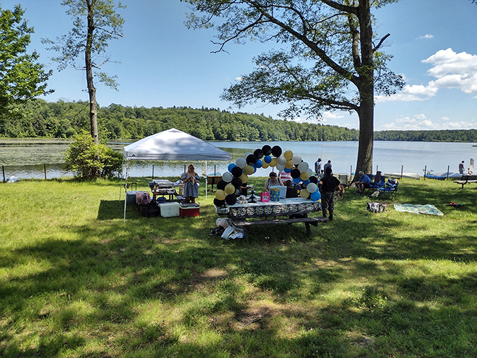 Lakeside celebrations where memories are made. Nothing says "special occasion" quite like balloons dancing in a forest breeze.