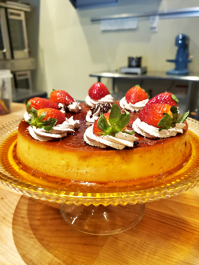 This flan is the Beyonc&eacute; of custards&mdash;flawlessly smooth with a caramel crown that glistens under the bakery lights.