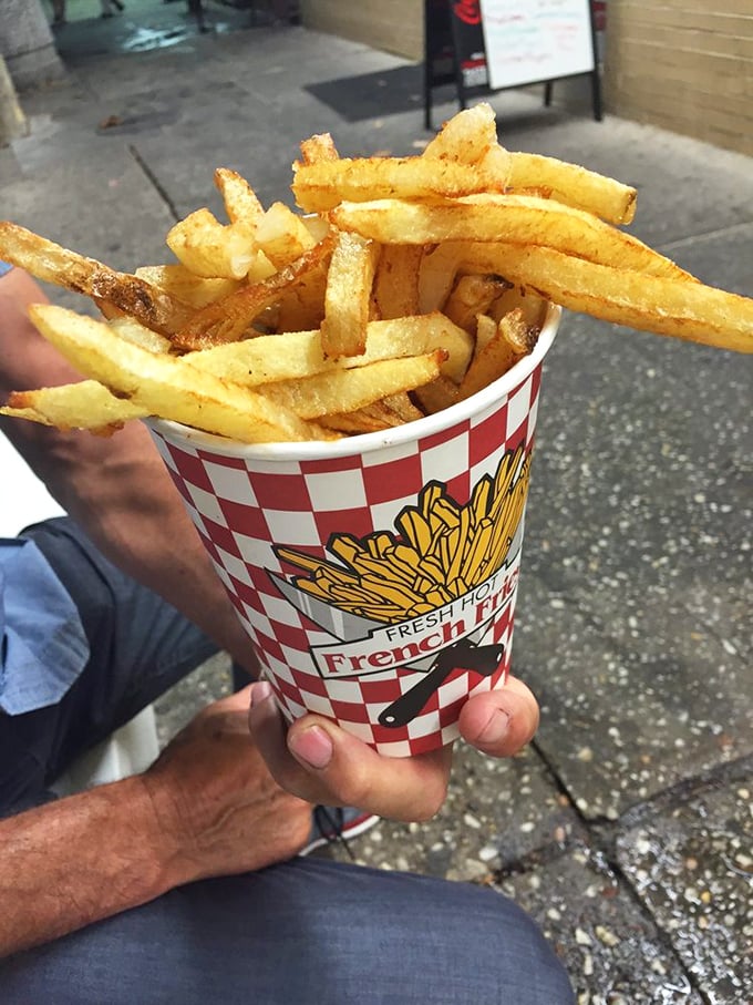 Hand-cut Idaho potatoes transformed into crispy vessels of joy&mdash;these fries aren't just a side dish, they're the supporting actor who steals the show.