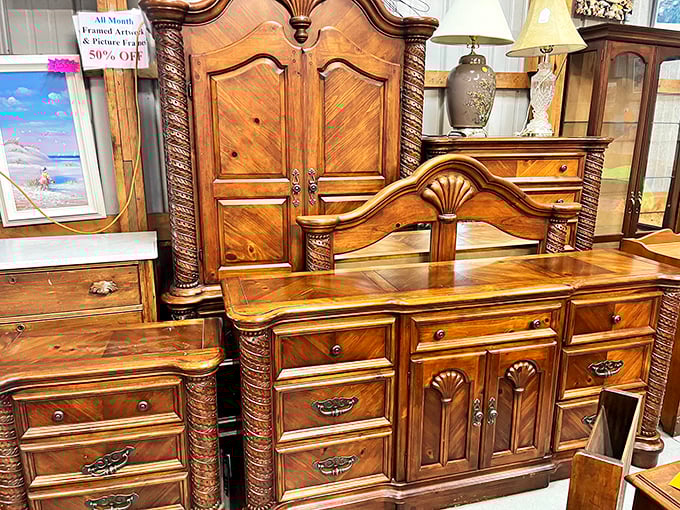 This isn't just furniture—it's solid wood craftsmanship from an era when things were built to last generations, not just until next season's catalog.