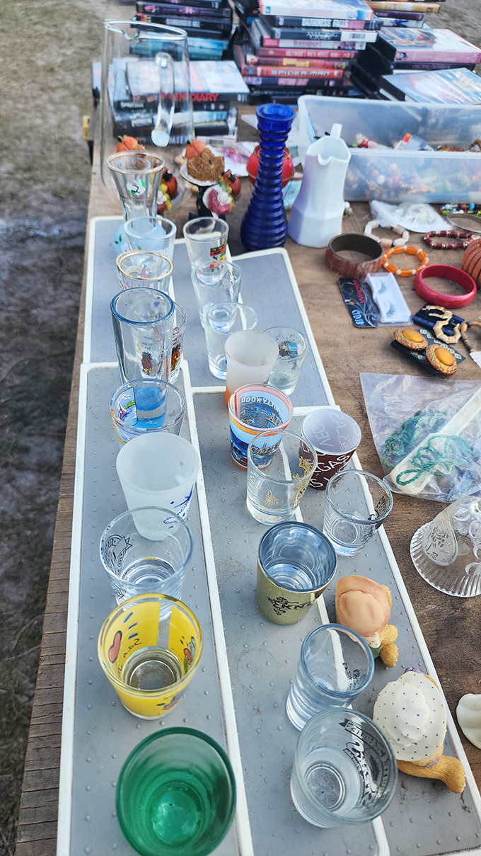 A symphony in glass and crystal awaits new homes. These vessels have toasted countless celebrations and may yet witness many more in their second lives.