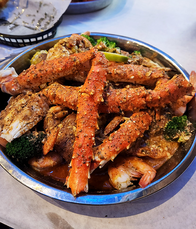 King crab legs and spicy sauce&mdash;a royal feast that transforms ordinary Tuesday dinners into occasions worth remembering.