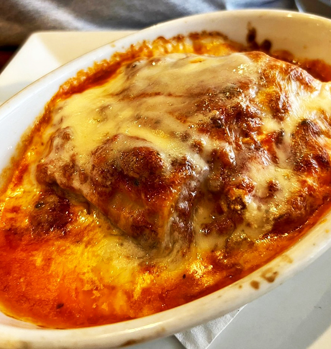 Layers upon layers of pasta, sauce, and cheese&mdash;this lasagna doesn't know the meaning of restraint, and we're all better for it. 