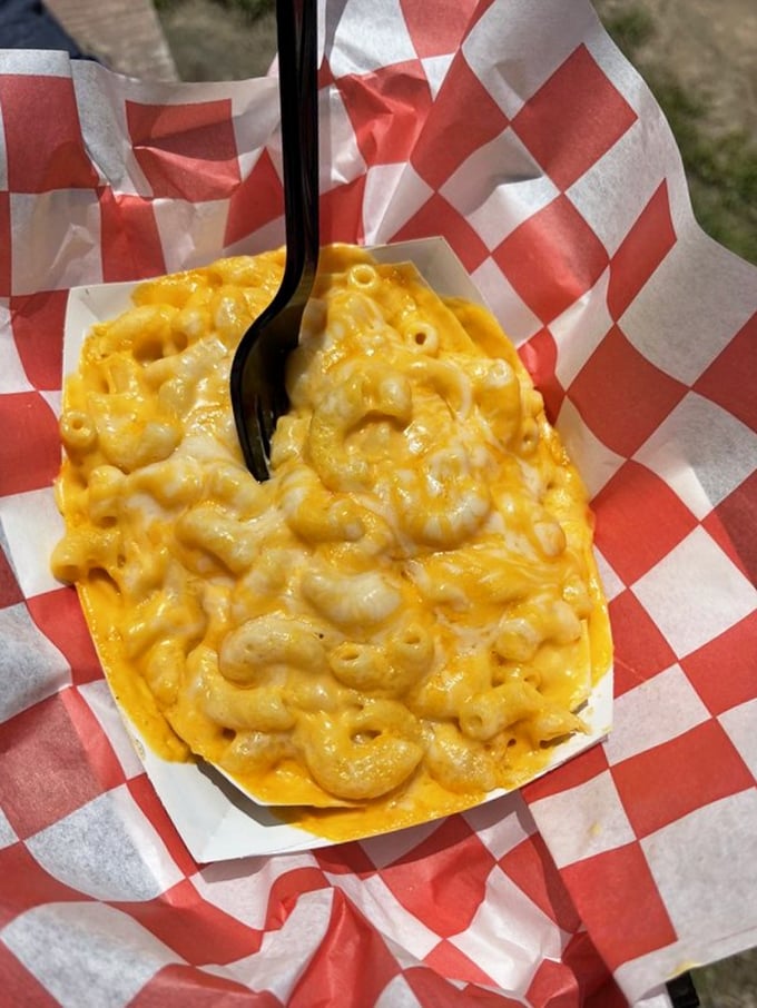 This mac and cheese isn't just comfort food&mdash;it's a golden pool of childhood memories served in a paper boat.