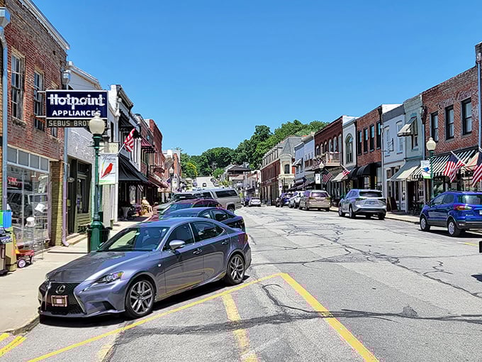 Hotpoint Appliances sign still hanging on Main Street&mdash;a reminder of when shopping local wasn't a movement, just the way things were.