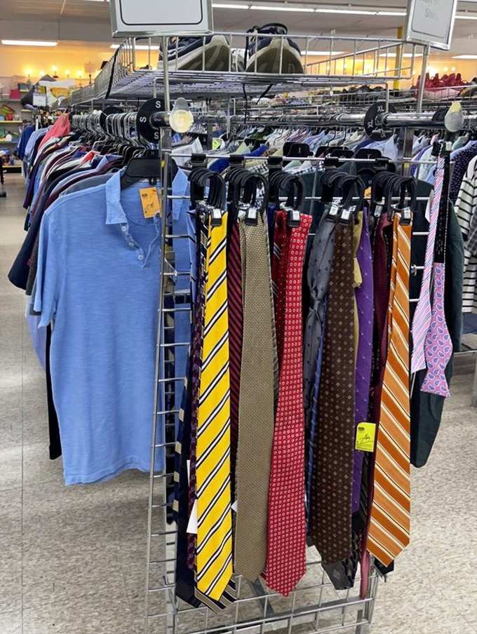 The necktie collection offers sartorial salvation for job interviews or weddings&mdash;each stripe and pattern a tiny fabric autobiography of previous owners.