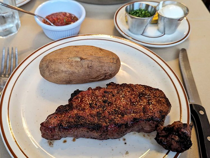 This New York steak with its baked potato sidekick is the culinary equivalent of Sinatra and Martin&mdash;a classic duo that never disappoints.
