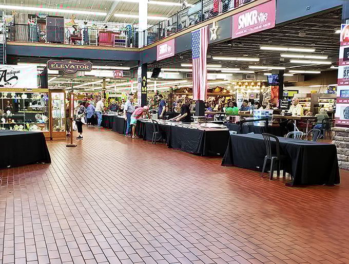 The marketplace's multi-level design creates a bustling bazaar atmosphere. Upstairs or downstairs, treasures await around every corner.