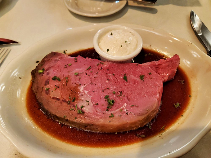 When prime rib comes with this kind of crust, you understand why people drive hours for dinner.