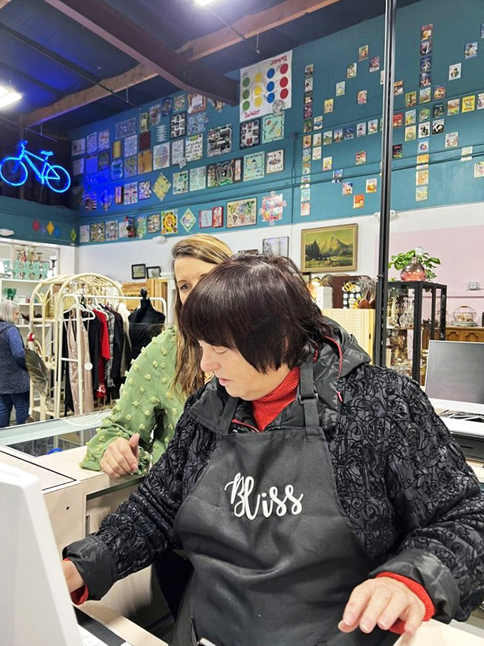 Friendly staff members who genuinely enjoy helping treasure hunters discover their next favorite find without hovering or pressuring.