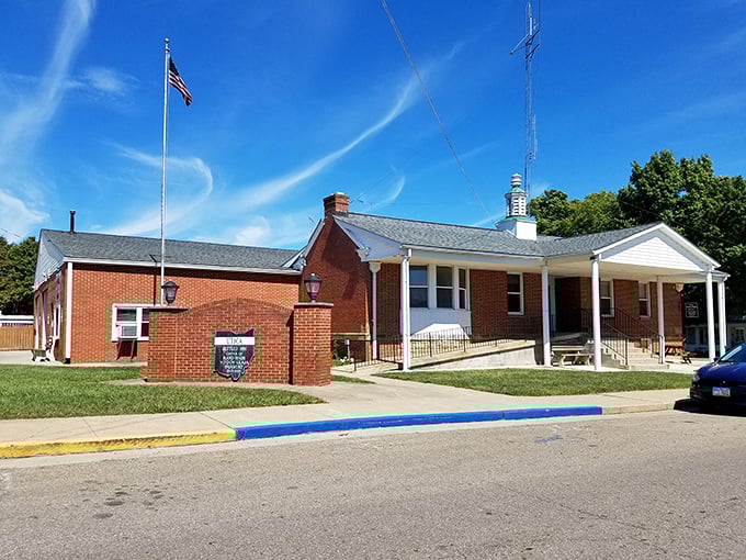 Where small-town governance happens with a personal touch. Utica's town hall serves as both administrative center and community gathering place.