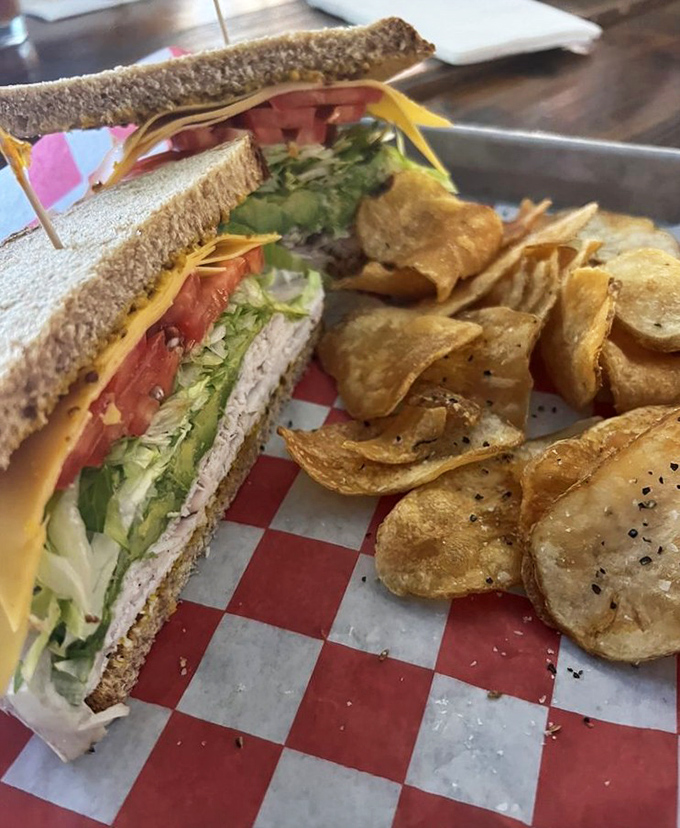 A classic turkey sandwich that proves simplicity, when done right, is anything but boring. Those house-made chips aren't just sides &ndash; they're supporting actors deserving their own award.