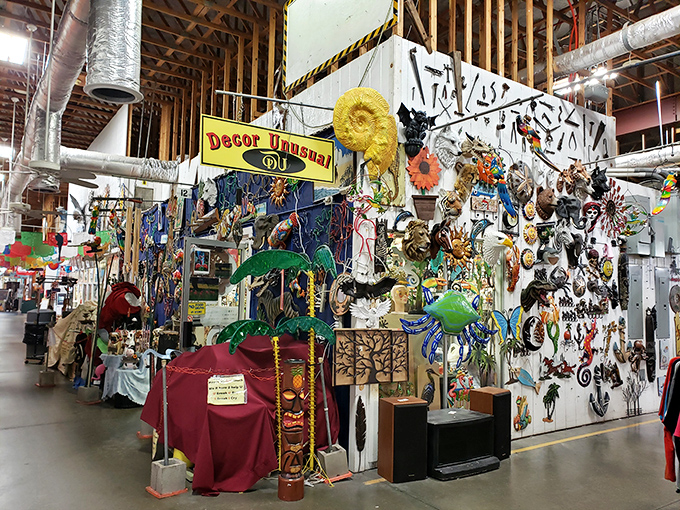 "Decor Unusual" indeed! This booth is where conventional taste goes to get wonderfully weird. Martha Stewart would be delightfully horrified.