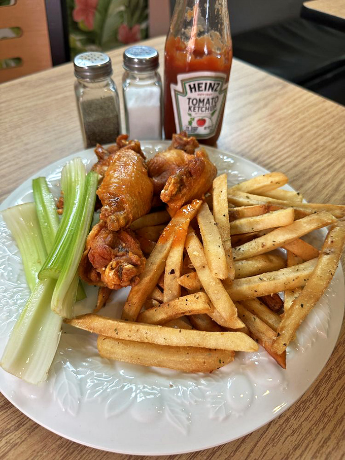 Who says wings are just for sports bars? These crispy beauties paired with hand-cut fries prove Oh Biscuit knows its way around lunch too.