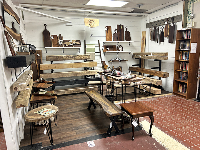 Live-edge wood meets craftsmanship in this rustic wonderland. Tables that make you want to host dinner parties just to show them off.