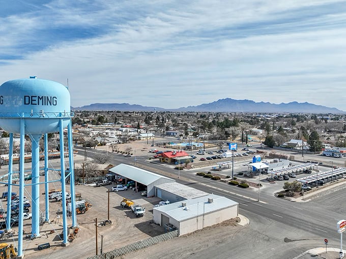 Deming's iconic water tower stands sentinel over a town where housing prices seem like typos from another era.