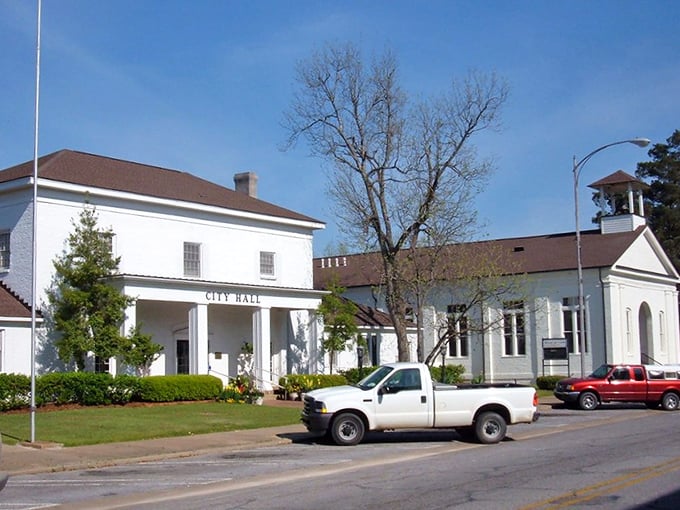 Demopolis showcases its historic courthouse in all its golden-domed glory. Small town, grand architecture!