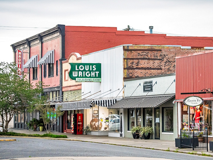 Eunice's historic storefronts maintain their early 20th-century charm. Where your Social Security check might actually cover the rent!