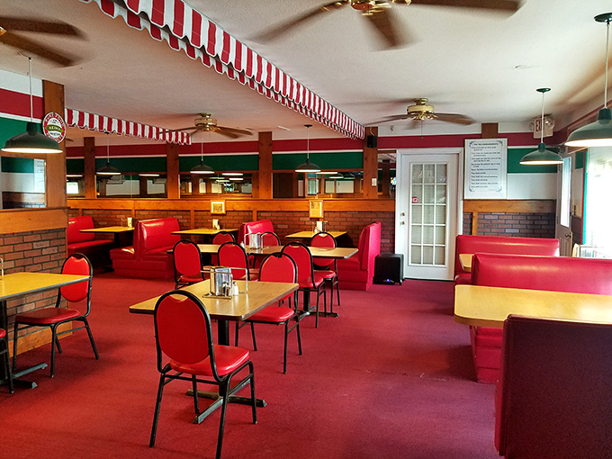 Frank's interior is a time machine to when red booths and wood paneling meant you were about to enjoy some serious comfort food.