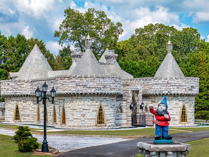 Whimsy on a grand scale! This pint-sized fortress proves good things come in small, stone packages with pointy roofs.