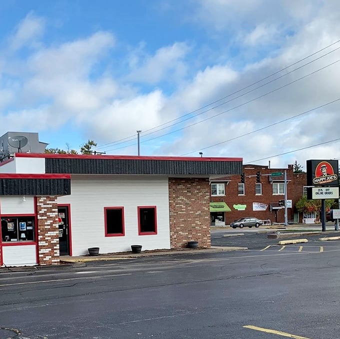 Happy Joe's modest exterior belies the joy inside – where pizza and ice cream create the perfect happiness equation.